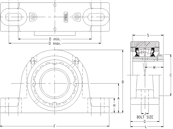 TAPKT13K203S Tapered Adapter Two-Bolt Pillow Block Bearings - FIJ BEARINGS